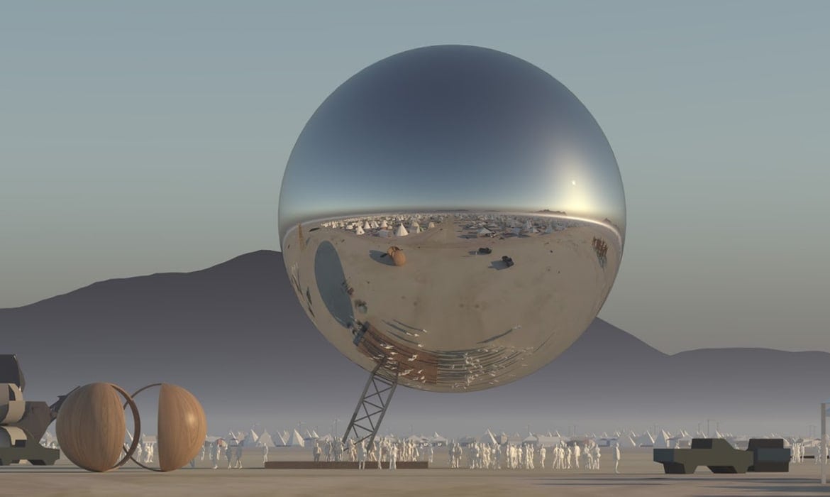 Installation of an ORB mirror for the Burning Man festival began in the ...