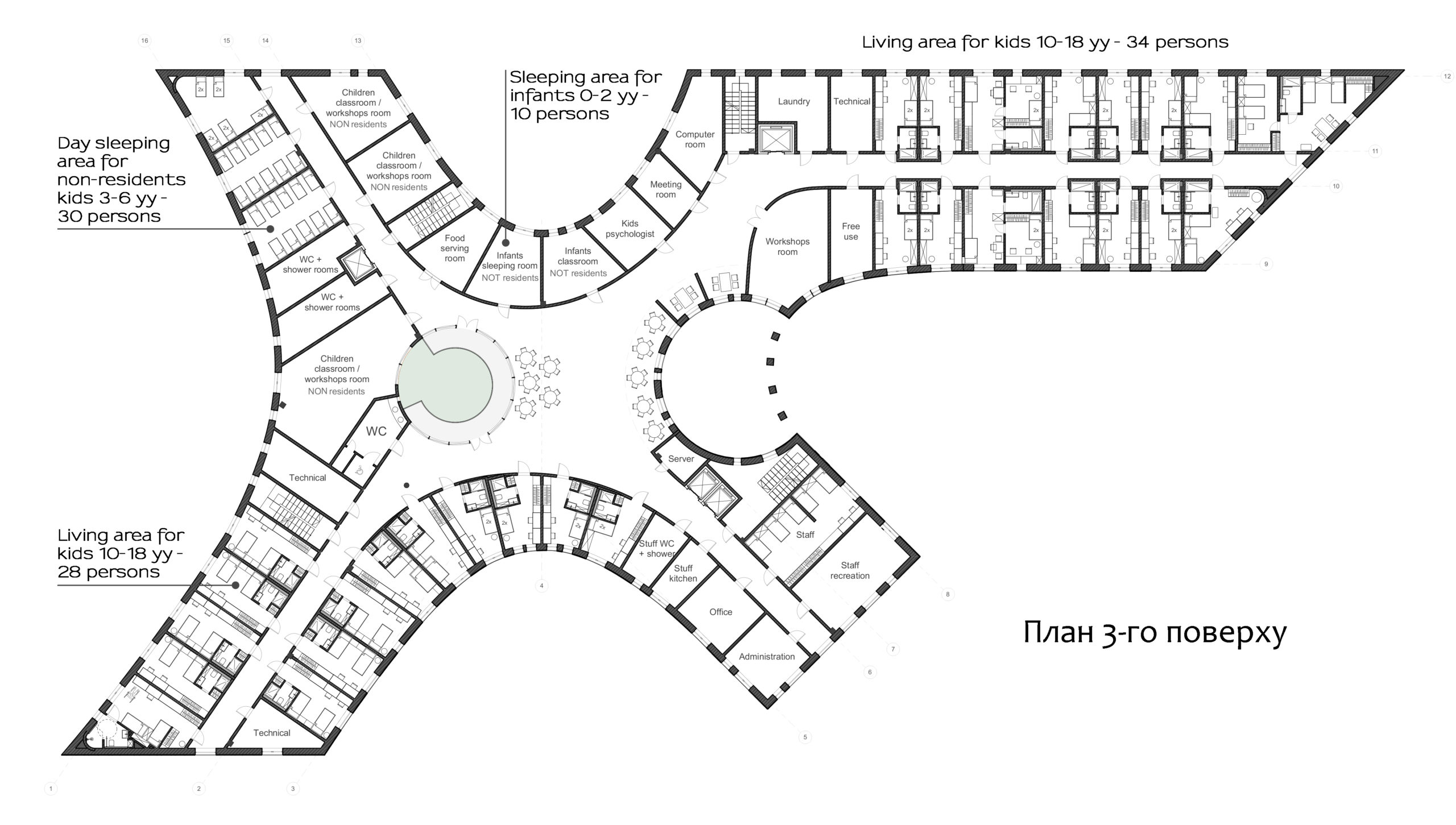 Shelter for UA. Project of a shelter for orphans, pensioners and ...