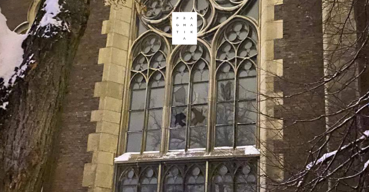 Stained glass windows in the Church of Saints Olga and Elizabeth were ...